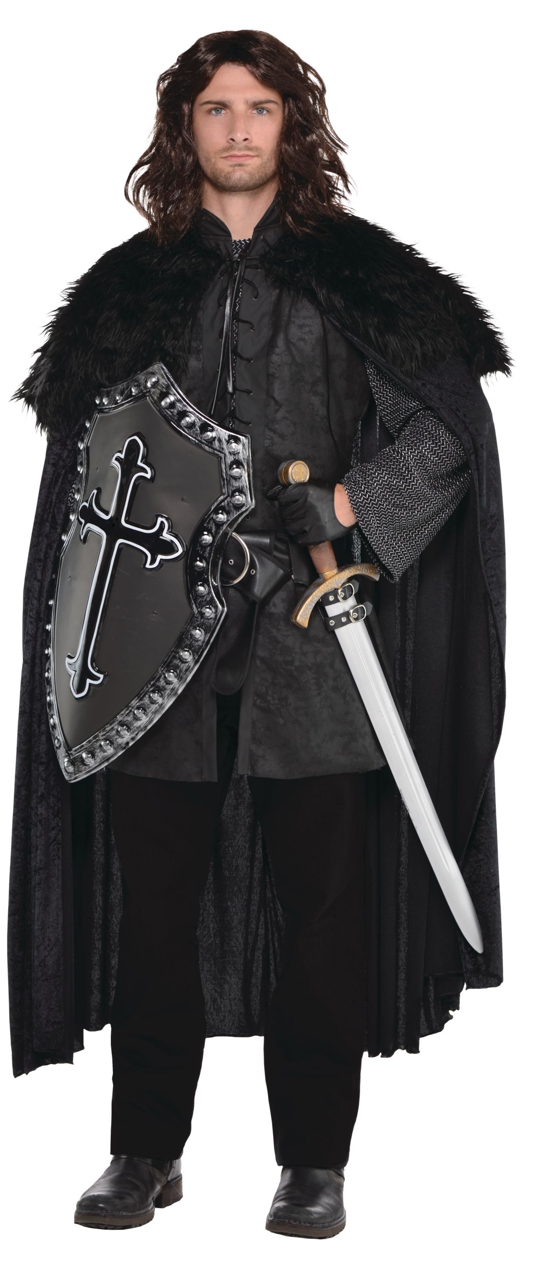 Medieval Soldier Warrior Tunic, Black, One Size, Wearable Costume ...