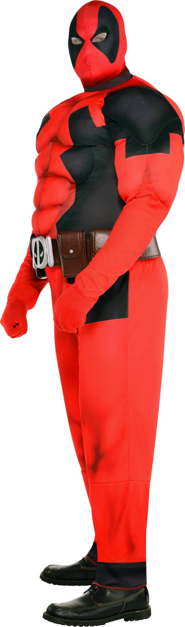 Men's Disney Marvel Deadpool Red/Black Padded Jumpsuit with Mask ...