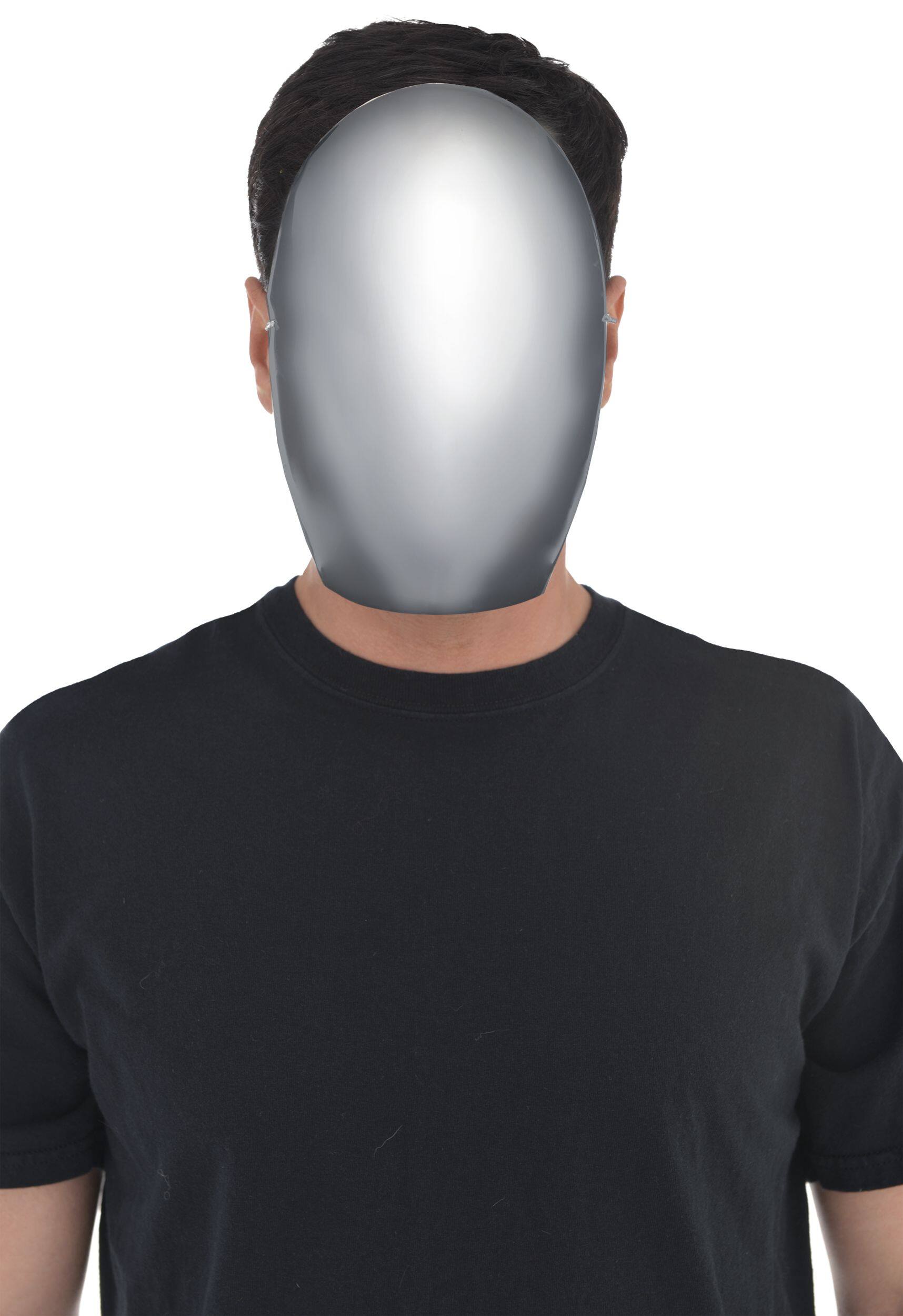 Faceless Mirror Mask, Silver, One Size, Wearable Costume Accessory for ...