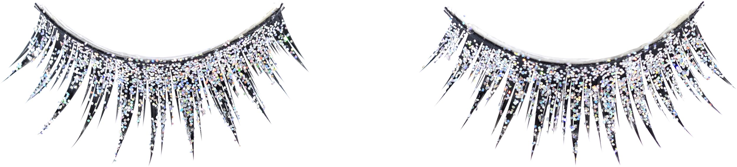 Glitter Fake False Eyelashes, Silver/Black, One Size, Wearable Costume ...