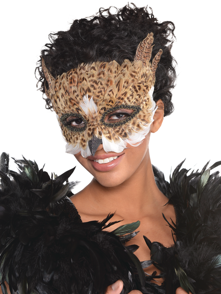 Brown Owl Feather Party Mask | Party City