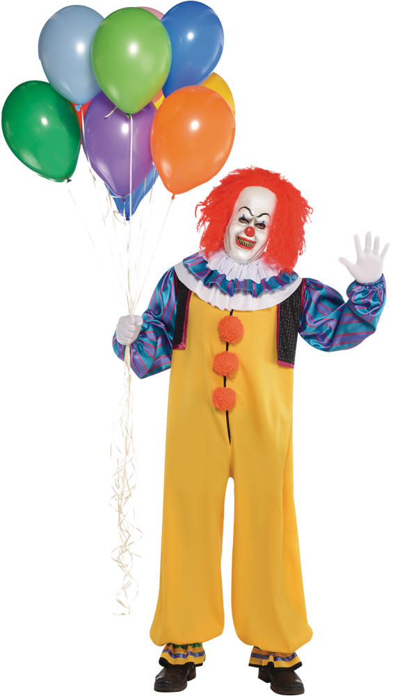 WARNER BROS Adult Pennywise Clown IT Halloween Costume, Multicolour ...