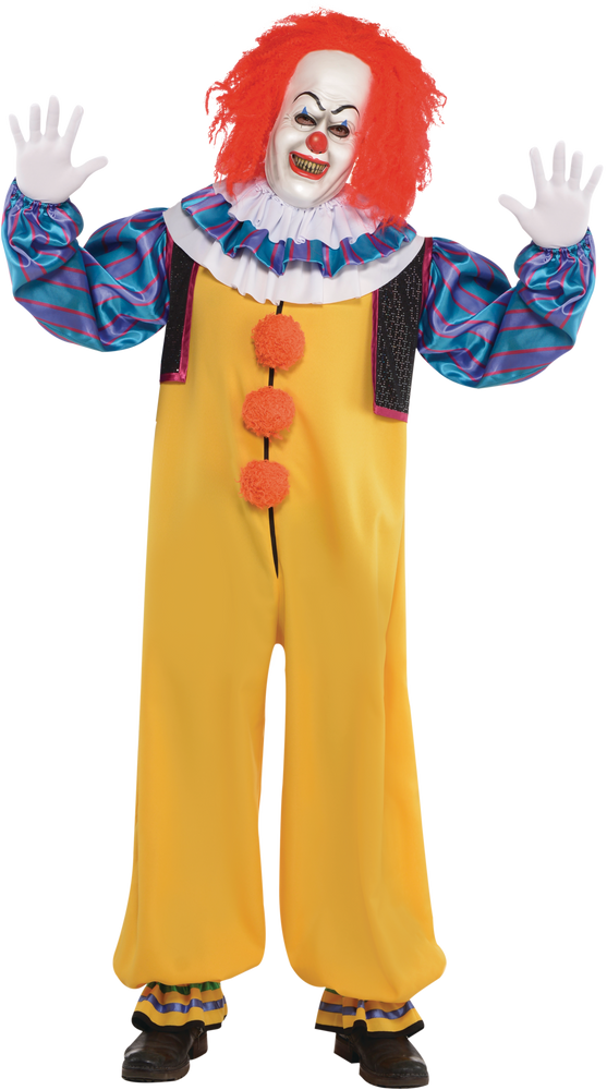 WARNER BROS Adult Pennywise Clown IT Halloween Costume, Multicolour ...