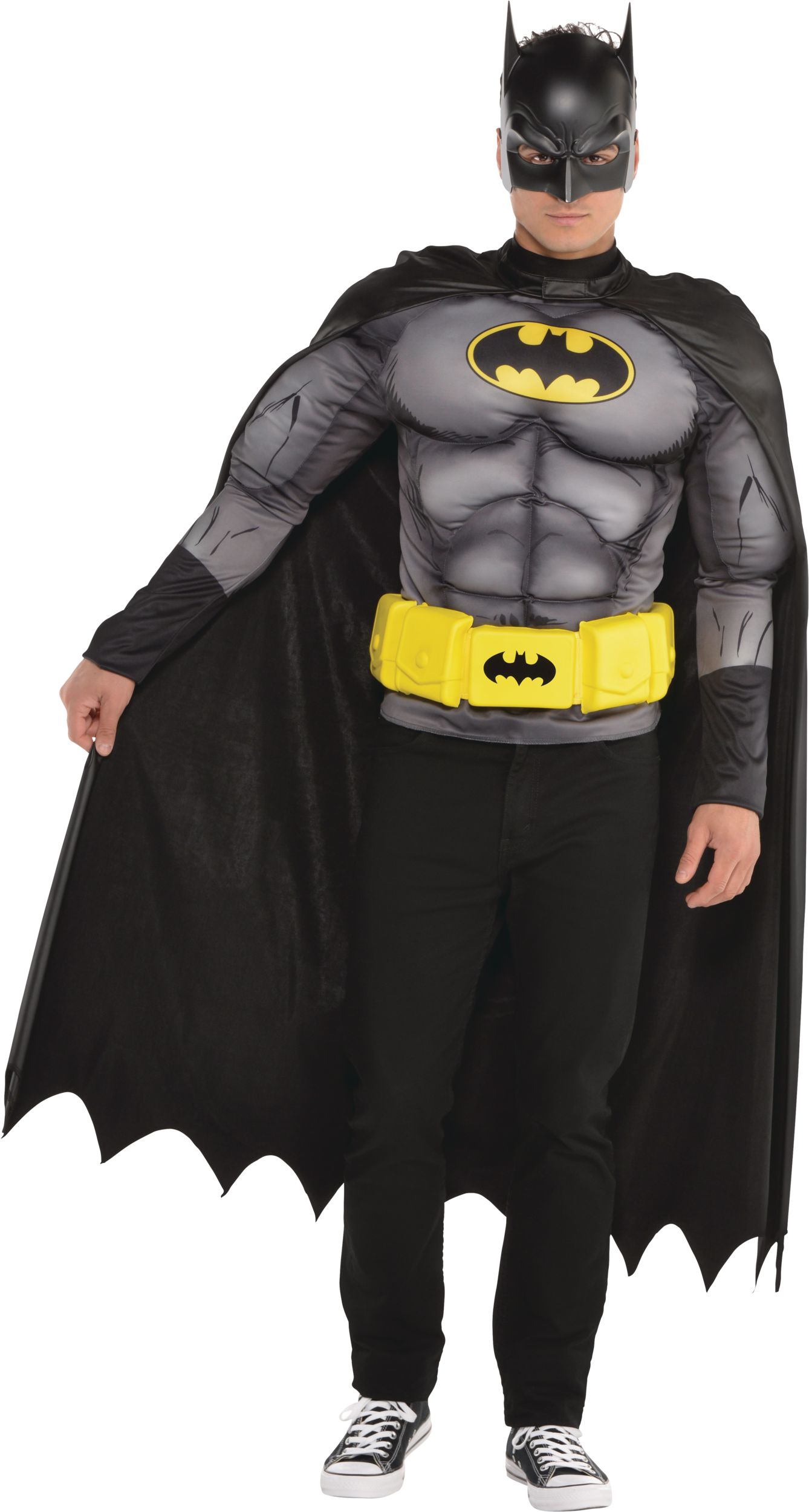 Adult DC The Dark Knight Batman Cape, Black/Yellow, One Size, Wearable ...