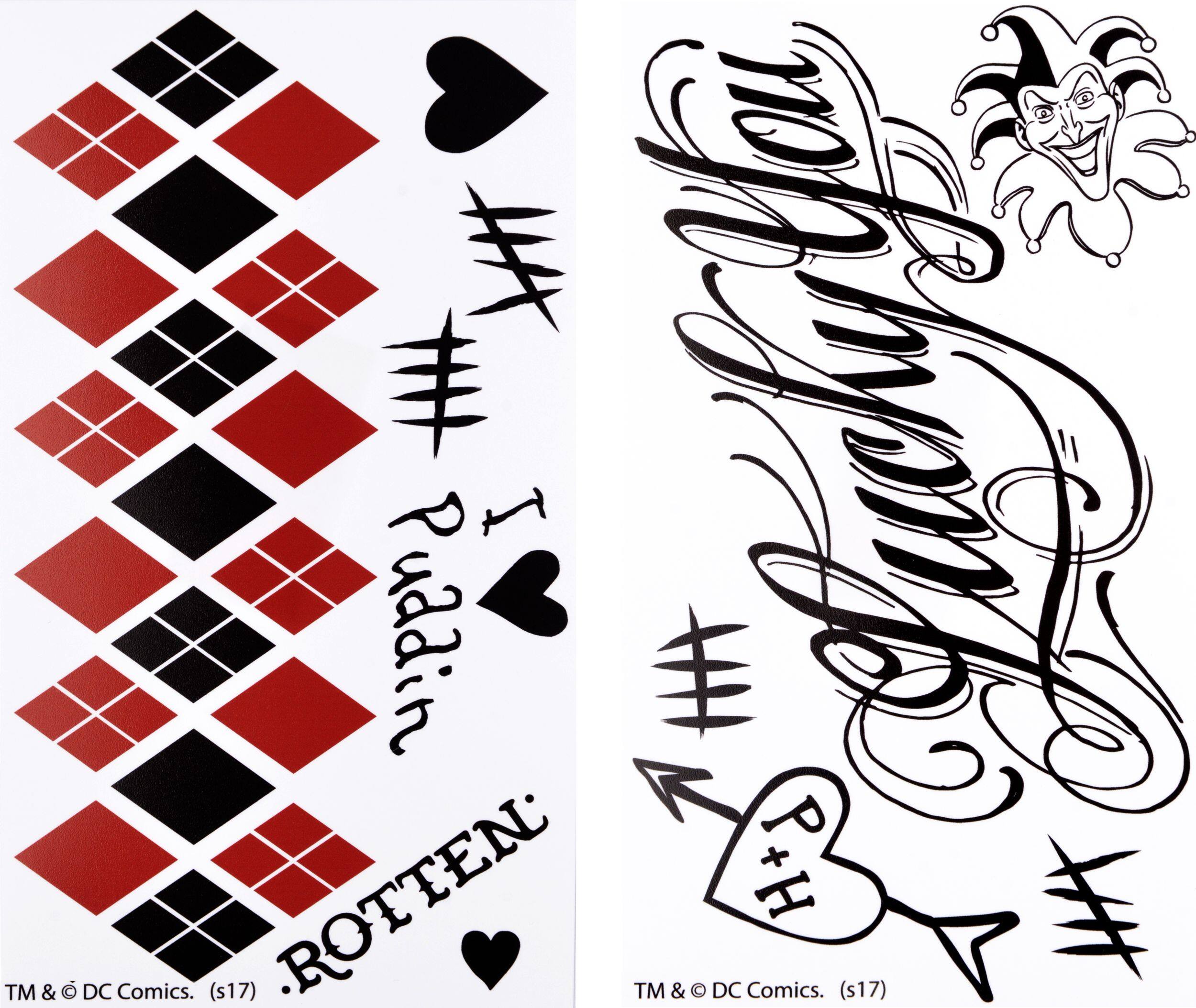 Suicide Squad Harley Quinn Tattoos, 12-ct | Party City