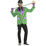 Adult DC Batman The Riddler Jacket, Green/Purple Question Marks, One ...