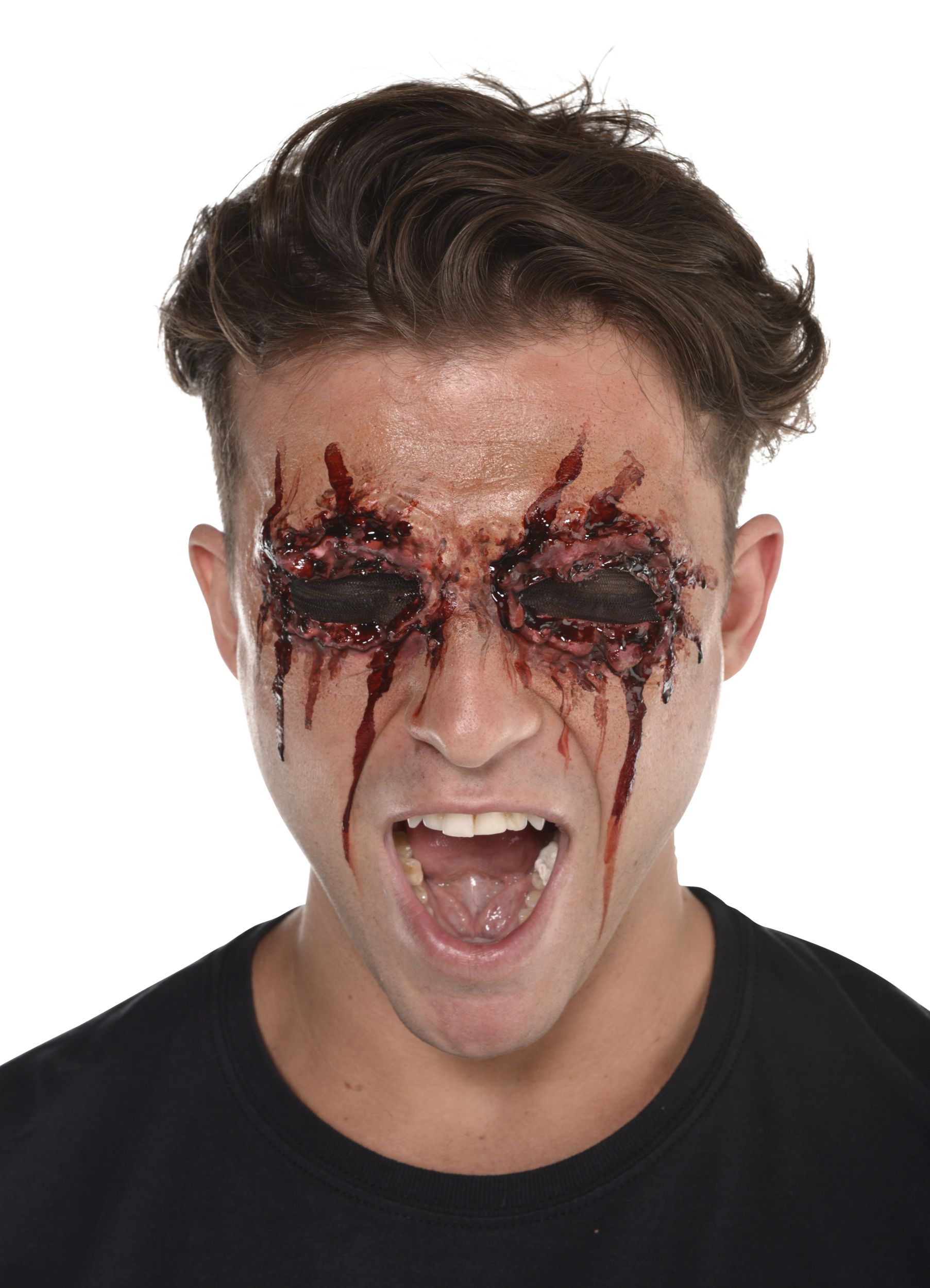 See No Evil Bloody Mesh Eyes Prosthetic, Red, One Size, Wearable ...