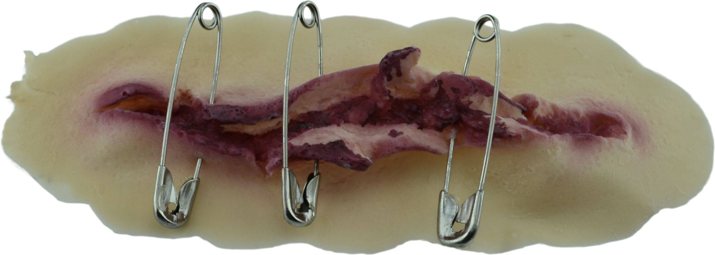 Fake Safety Pin Wound Prosthetic, Red, One Size, Wearable Costume ...