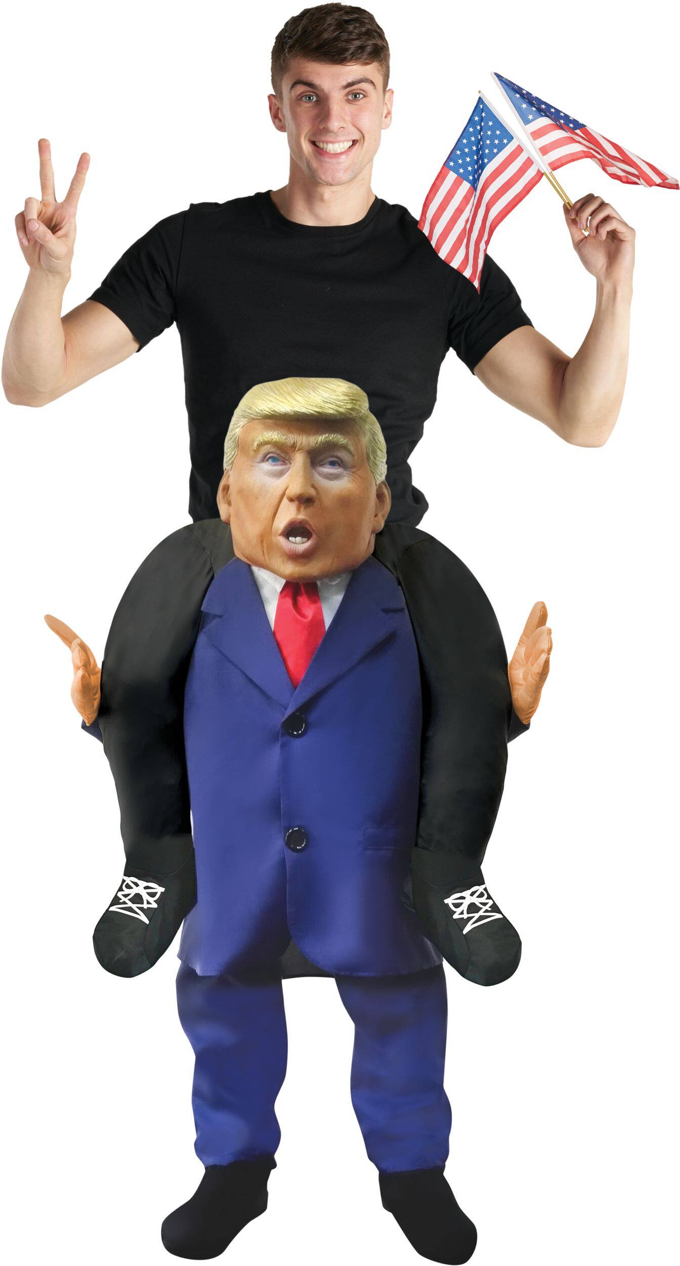 Adult President Donald Trump Blue Ride-On Jumpsuit Halloween Costume ...