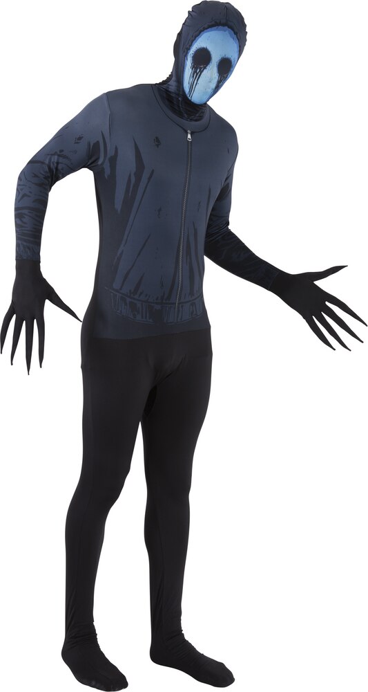Men's Eyeless Jack Black Jumpsuit with Mask & Gloves Halloween Costume ...