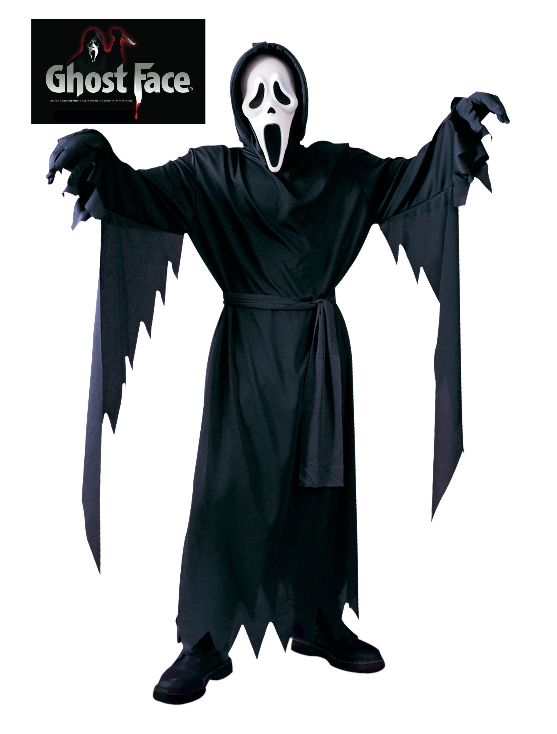 Kids' Scream Ghost Face Black Outfit with Mask Halloween Costume ...