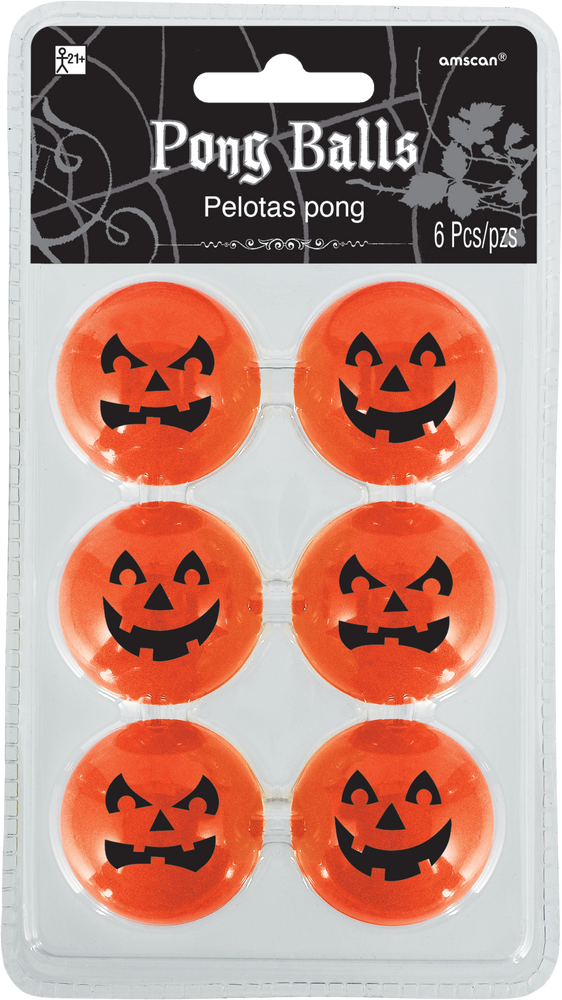 Vintage Halloween Jack-O'-Lantern Pumpkin Ping Pong Balls, Black/Orange ...