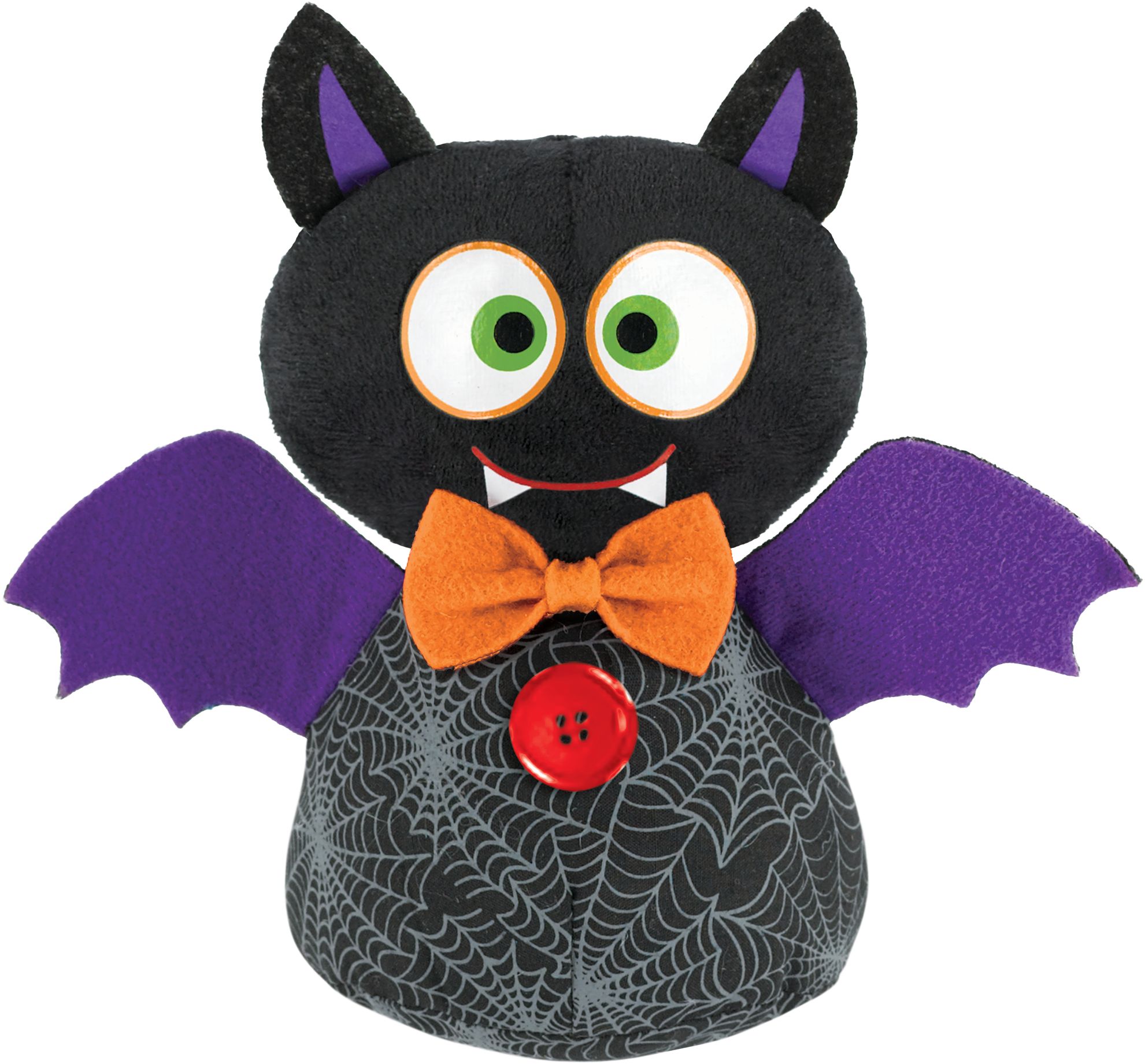 Bat Plush Stuffed Animal, Black/Purple, 6-in, Indoor Decoration for ...
