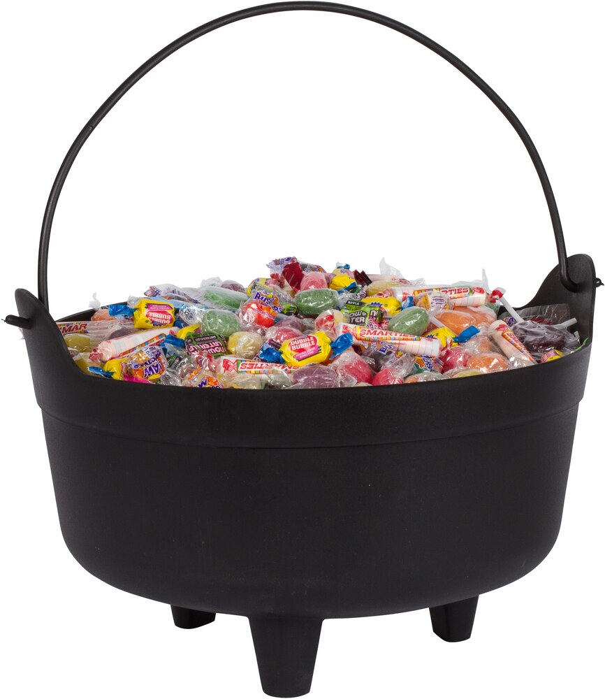 Dutch Kettle Candy Holder, Black, 14-in, Table Decoration for Halloween ...
