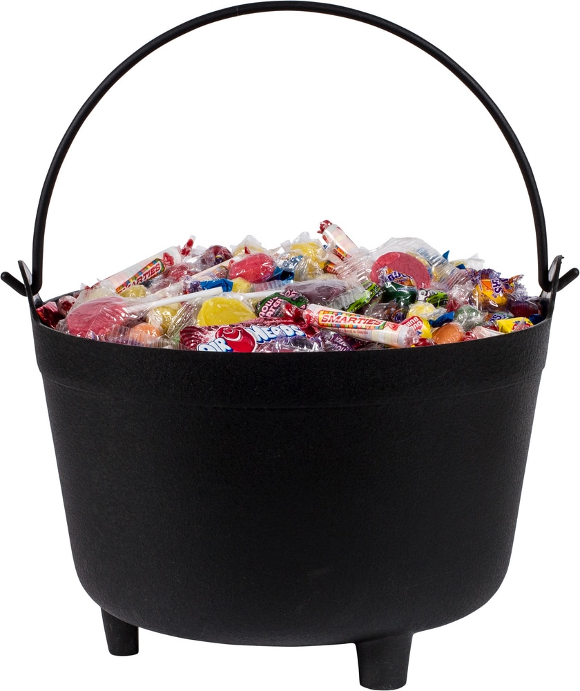 Dutch Kettle Candy Holder, Black, 11-in, Table Decoration for Halloween ...