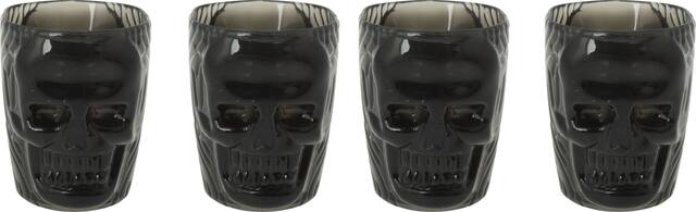 Skull Plastic Shot Glasses Black 2 Oz 4 Pk For Halloween Party City