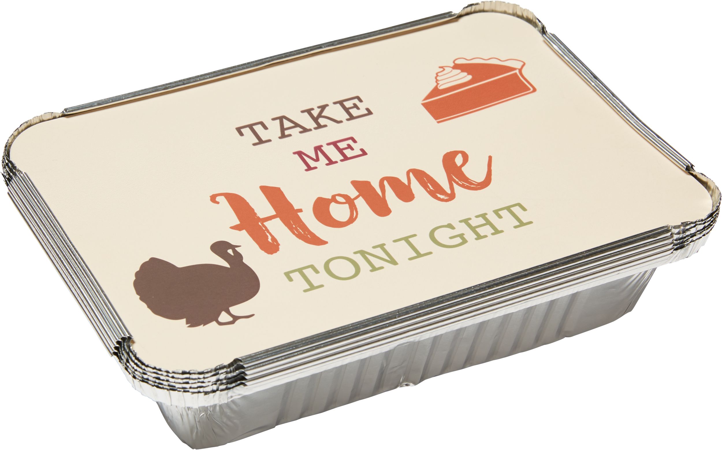 "Take Me Home Tonight" Turkey Aluminum Pan Trays with Lids, Silver, 9 ...