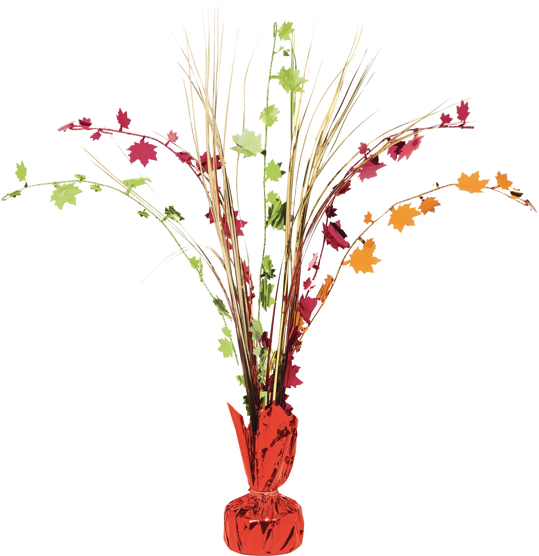 Maple Leaves Tinsel Spray Burst Table Centrepiece, Multi-Coloured, 13.5 ...