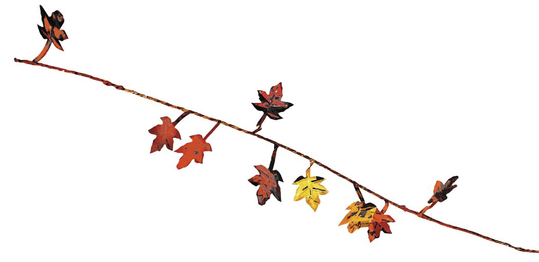 Fall Leaves Table Centrepiece with Weighted Base, Yellow/Orange, 18-in ...