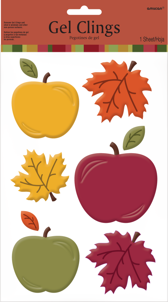 Fall Apples Gel Cling Party Decals, 9-pk | Party City