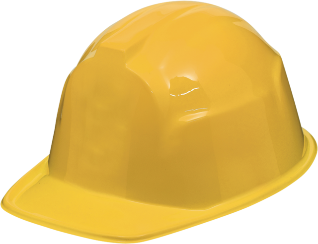 Construction Worker Plastic Hard Hat, Yellow, One Size, Wearable ...