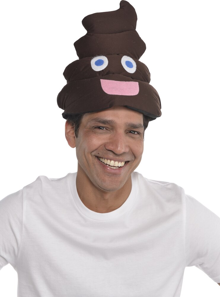 Poop Emoji Icon Hat, Funny Halloween Costume, Brown, Adult, One Size ...