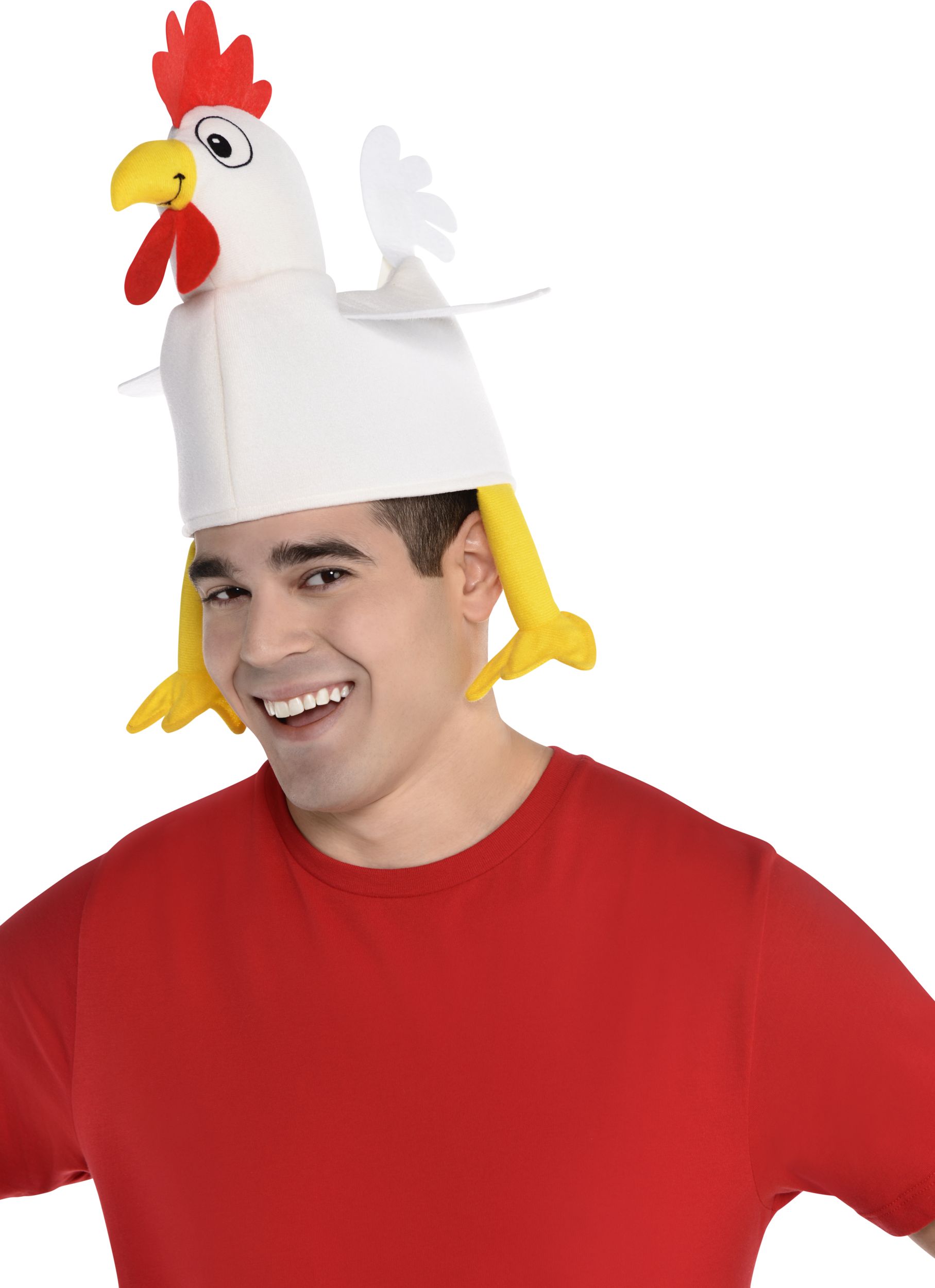 Cartoon Chicken Hen Hat, White/Yellow, One Size, Wearable Costume ...