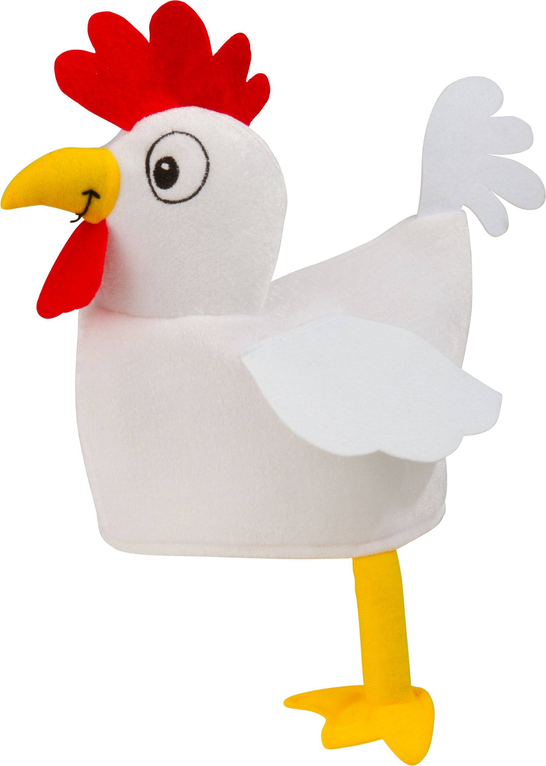 Cartoon Chicken Hen Hat, White/Yellow, One Size, Wearable Costume ...