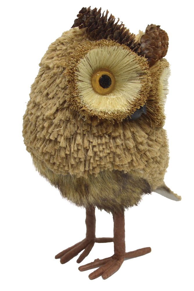 Animal de table, hibou en sisal, brun, 6 po, décoration intérieure ...