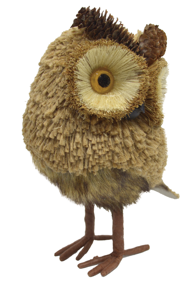 Owl Sisal Tabletop Animal, Brown, 6-in, Indoor/Outdoor Decoration for ...