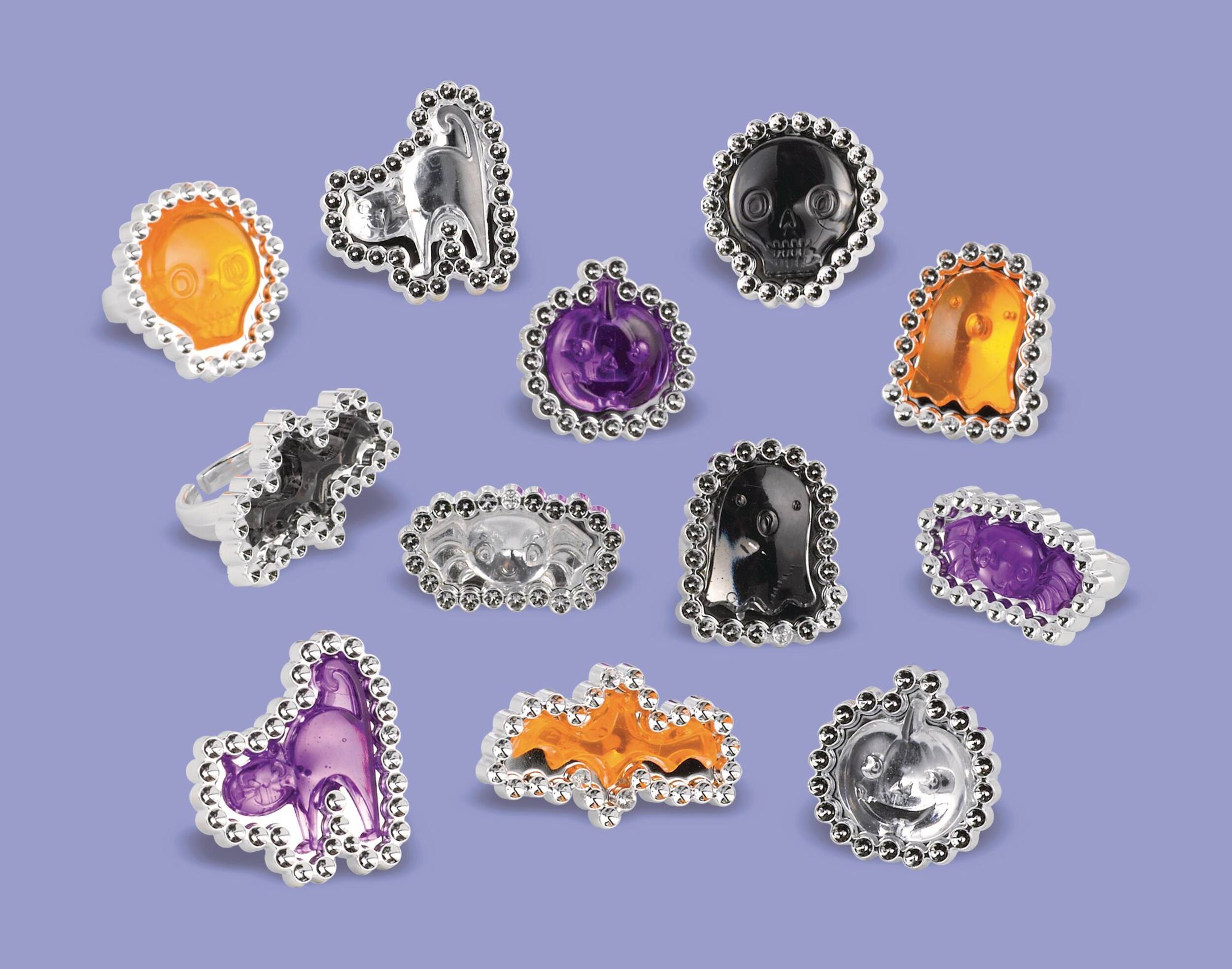 Jewel Halloween Rings, 12-pk | Party City
