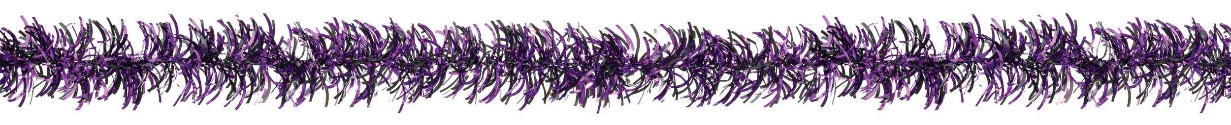 Tinsel Garland, Black/Purple, 9-ft, Indoor Decoration for Halloween ...