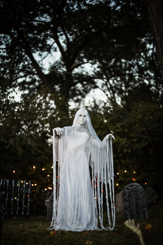 Ghost Woman Animated Rising Horror Character, White, 40-in, Sound ...