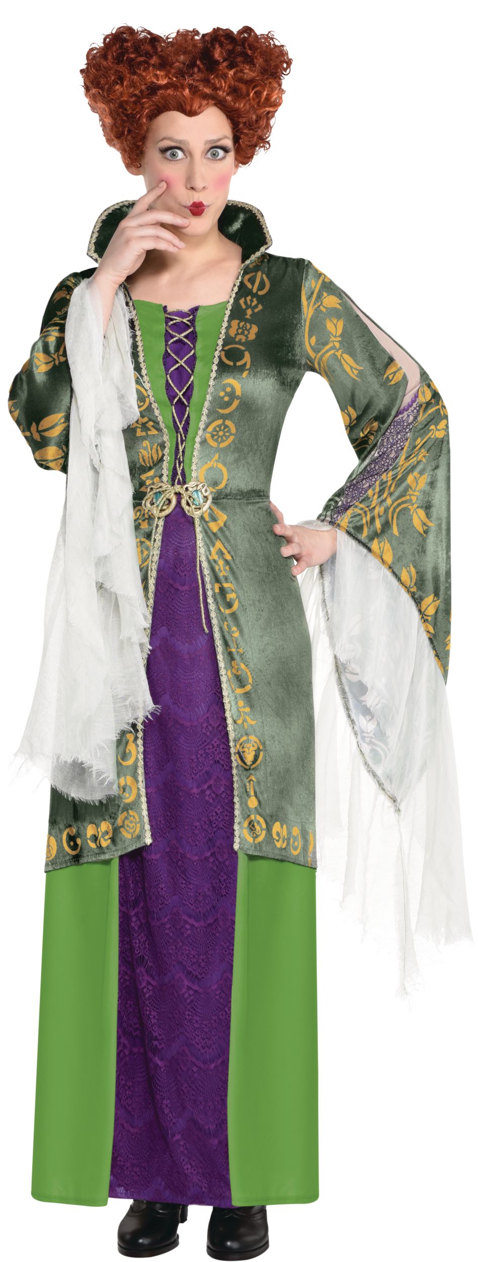 Women's Disney Hocus Pocus Winifred Sanderson Long Sleeve Dress, Green ...