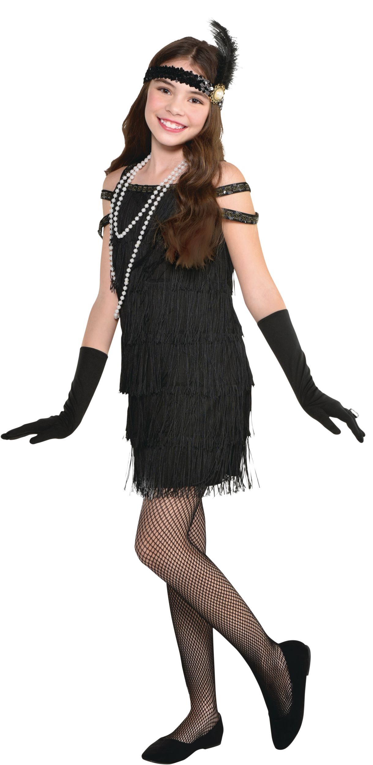 Toddler & Kids' Charleston Flapper Black Decades Fringe Dress Halloween ...