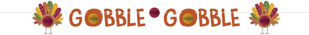 "Gobble Gobble" Turkey Paper Honeycomb Letter Banner, Multi-Coloured, 6 ...