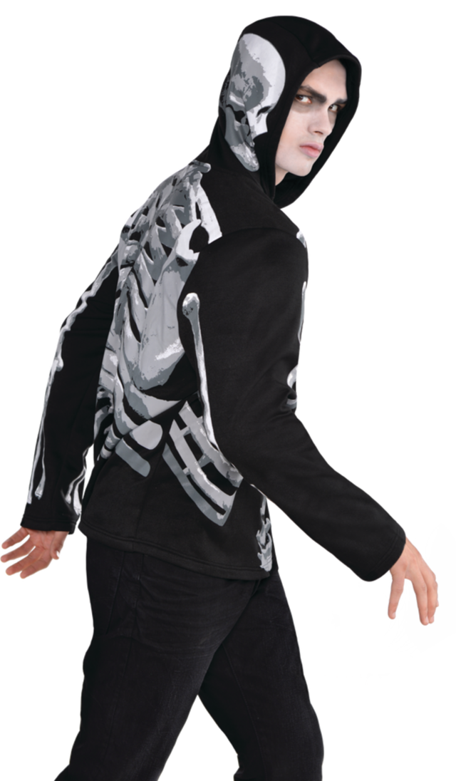 Skeleton Bones Hoodie Sweater, Black/White, Assorted Sizes, Wearable ...