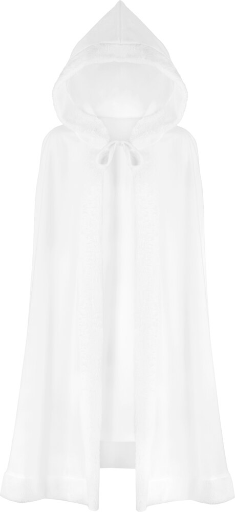 Adult Fur Trim Robe with Hood, White, One Size, Wearable Costume ...
