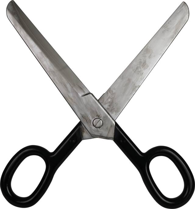 Jumbo Comedy Scissor Weapon, Silver/Black, 32-in, Wearable Costume Prop ...
