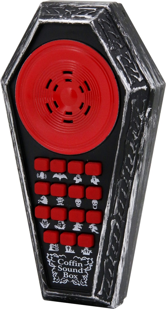 Coffin Sound Box with Batteries, Black/Red, 2.7-in, Plays 15 Sounds ...