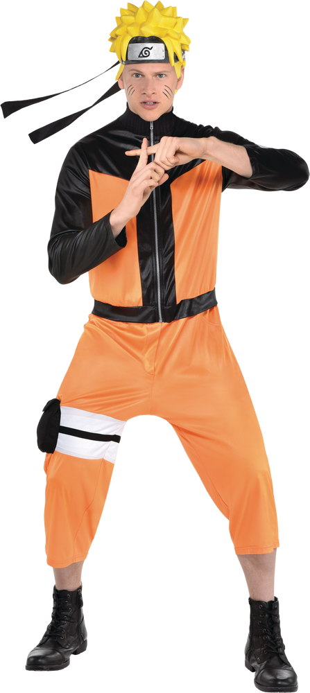 Men's Naruto: Shippuden Orange Anime Jumpsuit with Wig Halloween ...