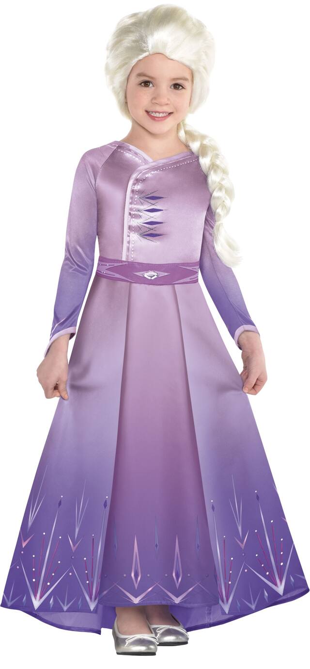 Kids' Disney Frozen Elsa Purple Snow Queen Dress Halloween Costume ...