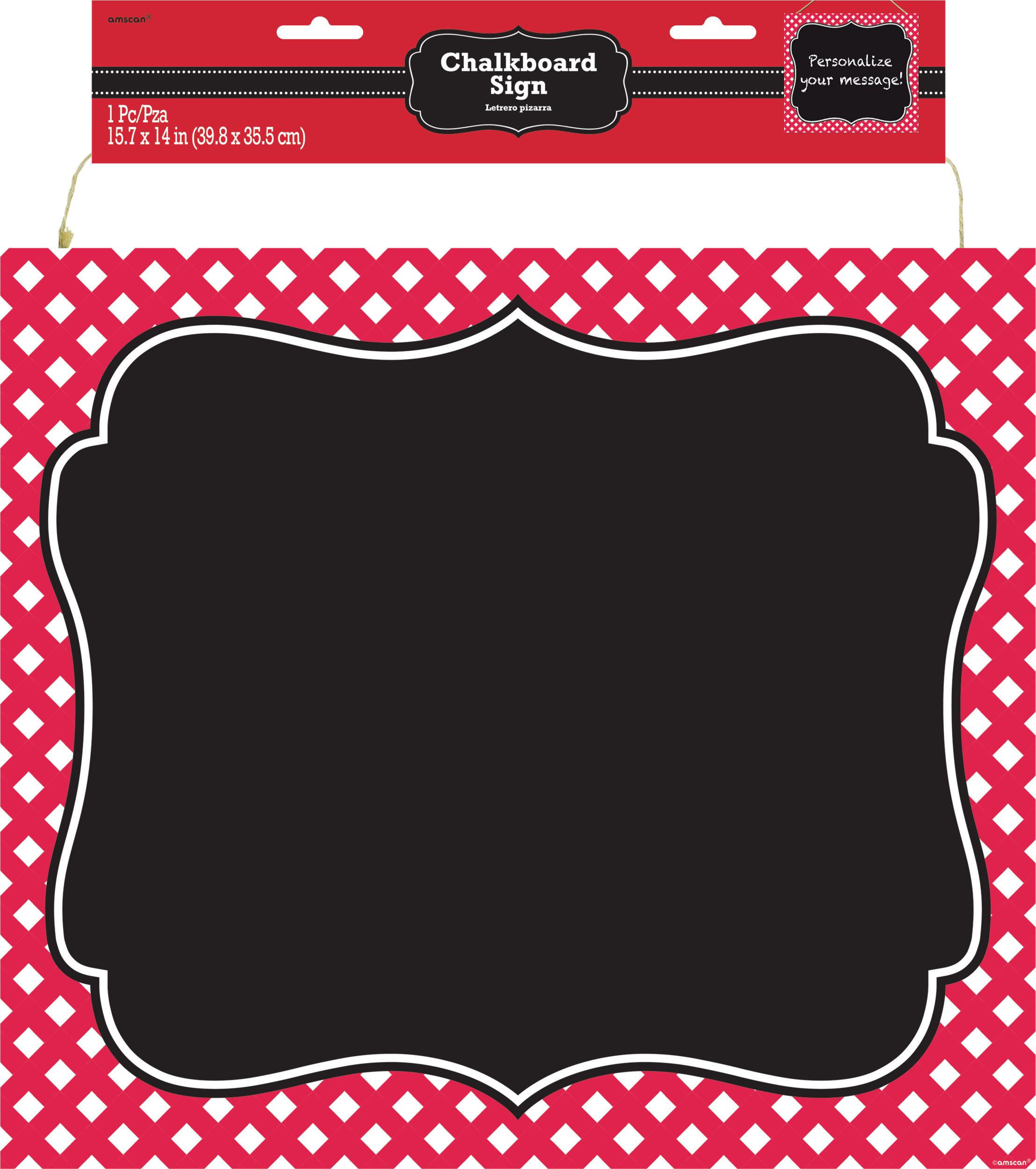Picnic Party Scroll Chalkboard Sign, Red | Party City