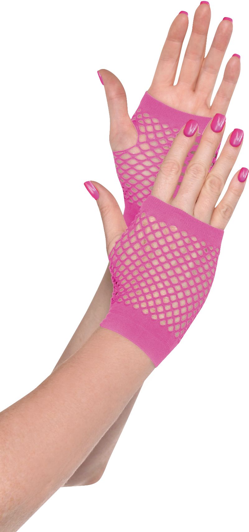 Adult Short Fingerless Fishnet Gloves, Black, One Size, Wearable ...