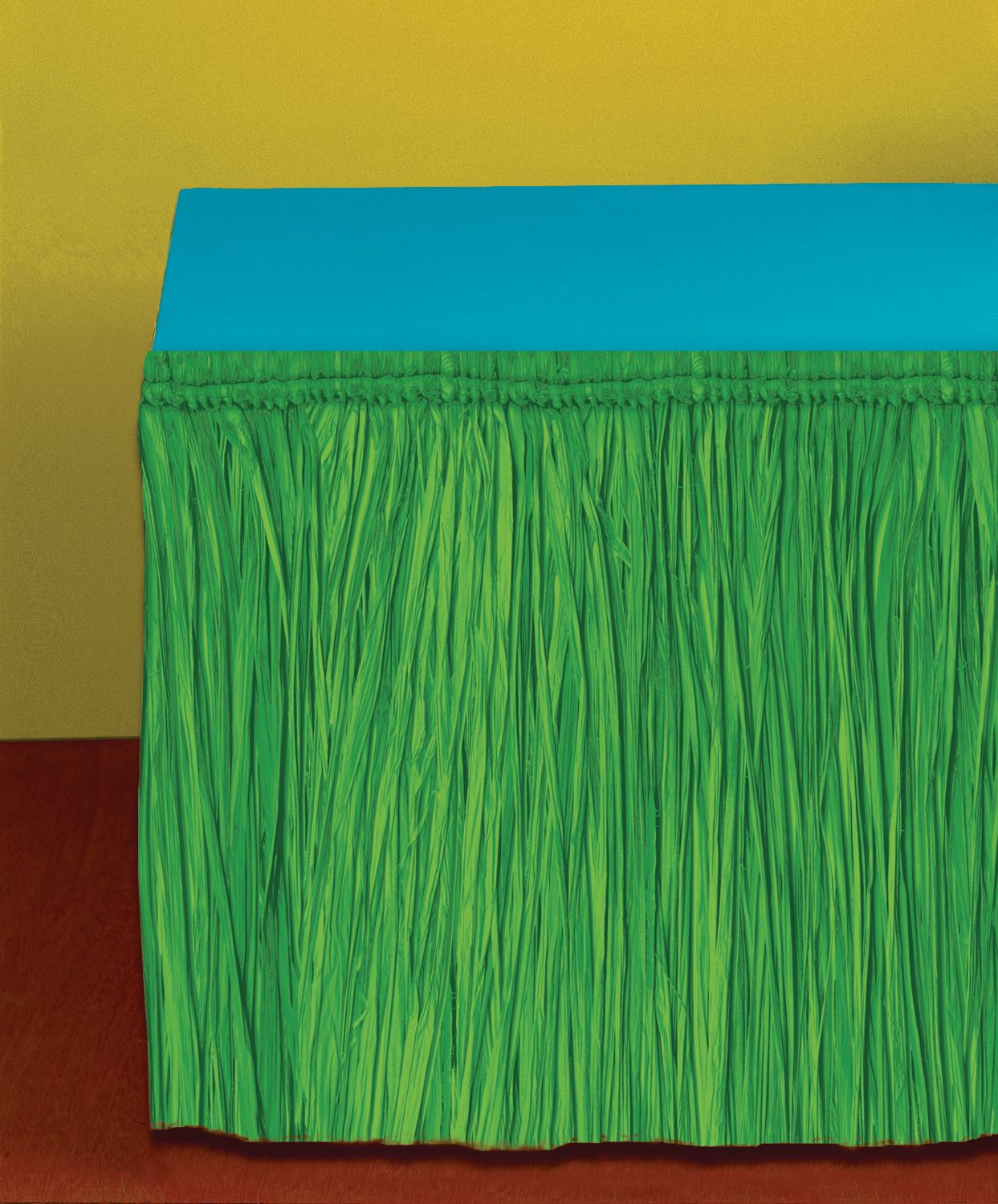 Rectangle Plastic Fringe Grass Reusable Table Skirt, Green, 10x50-in ...