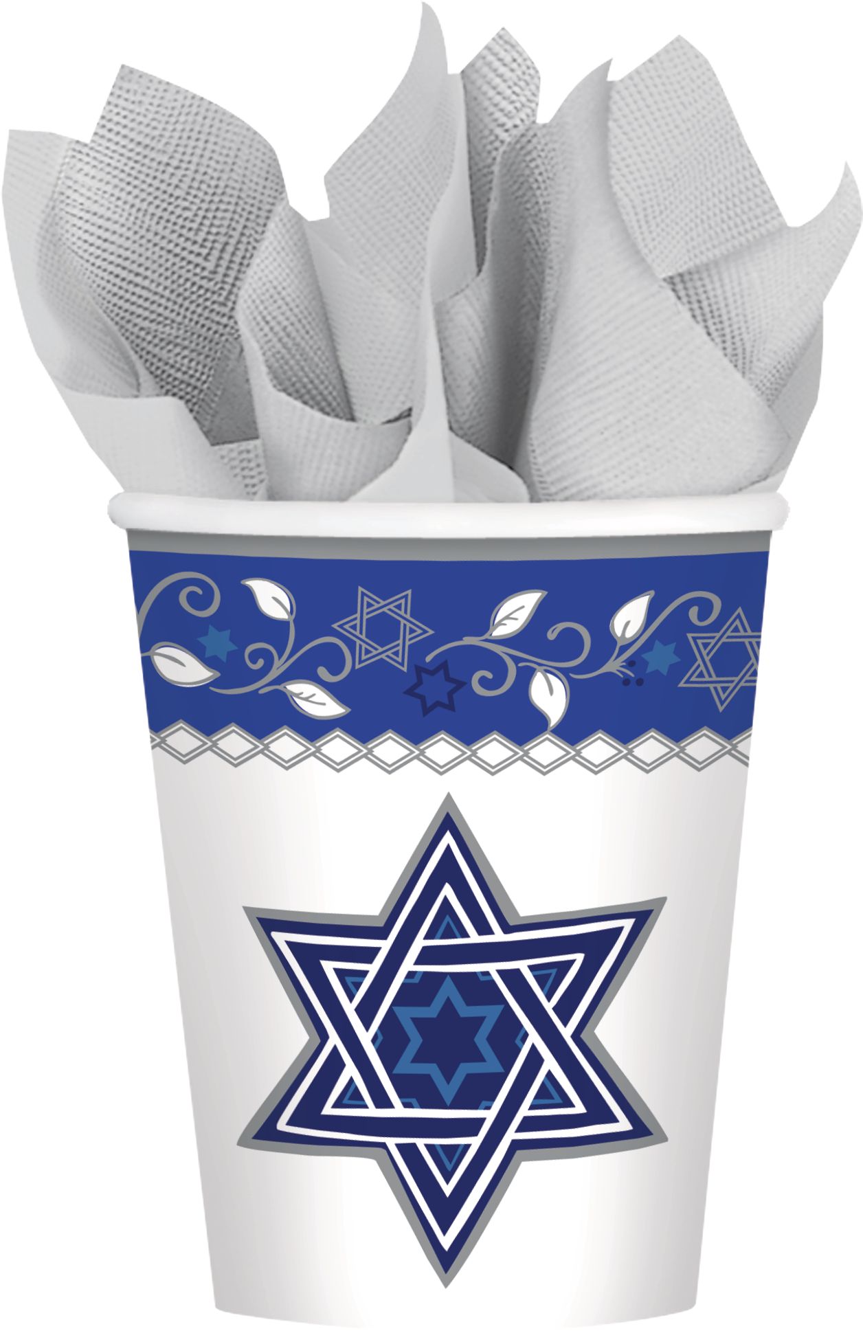 Joyous Holiday Passover Cups, Blue/White, 8-pk | Party City