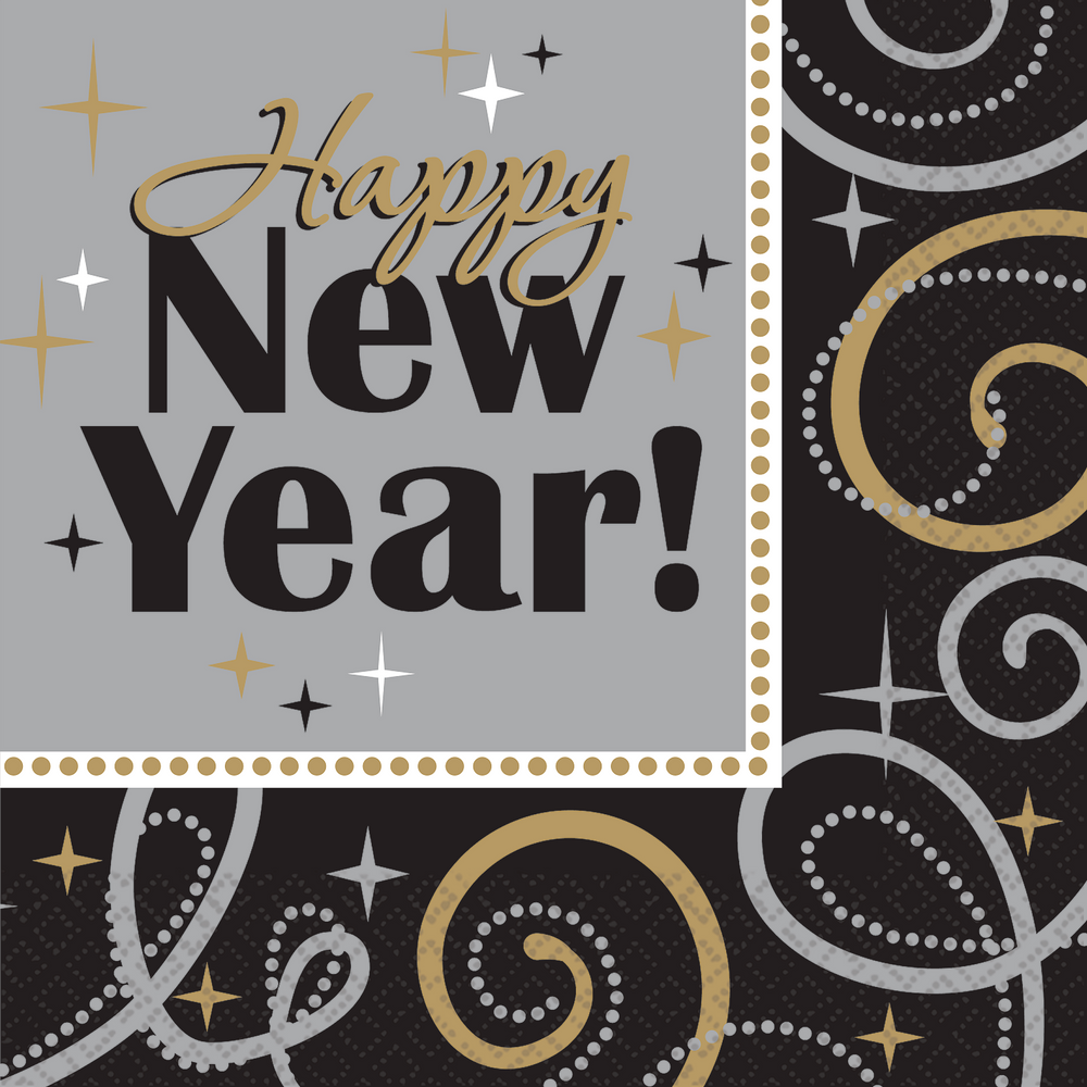 Sparkling New Year's Beverage Napkins, 16-pk | Party City