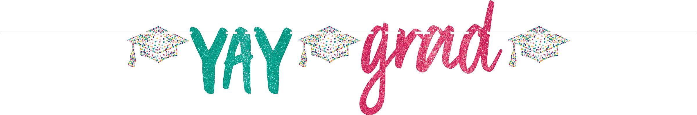 Glitter Yay Grad Letter Banner | Party City