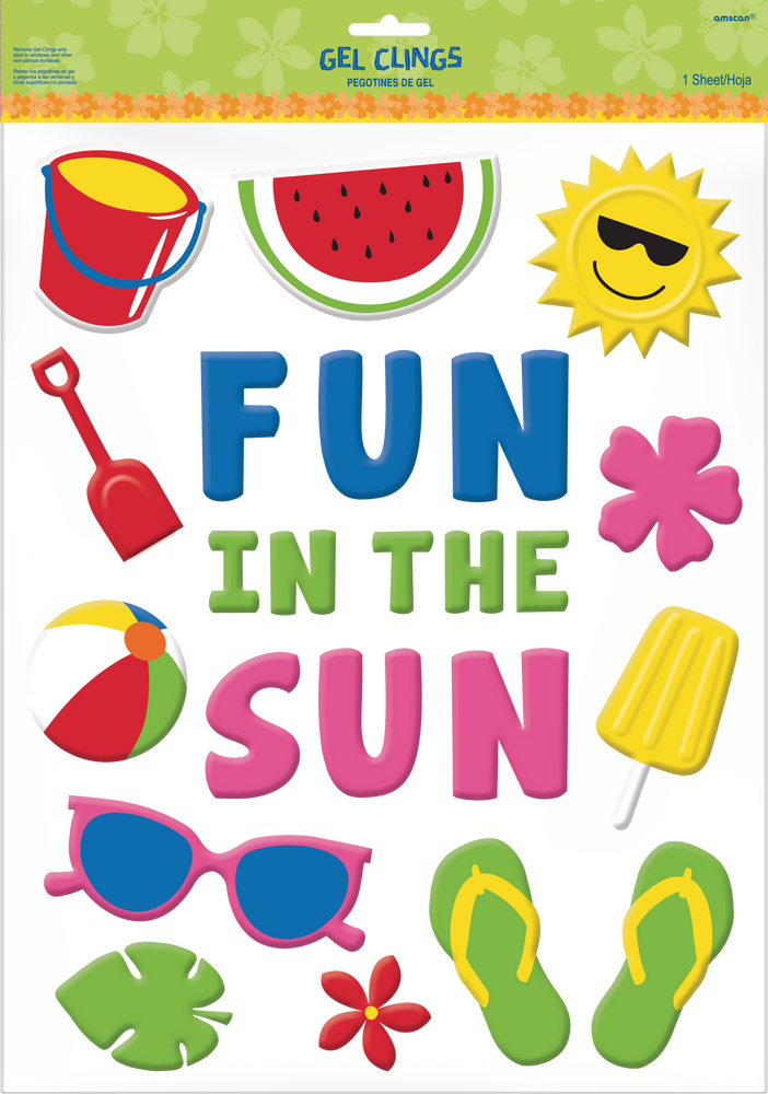Fun in the Sun Summer Gel Cling Decals, 23-pc | Party City