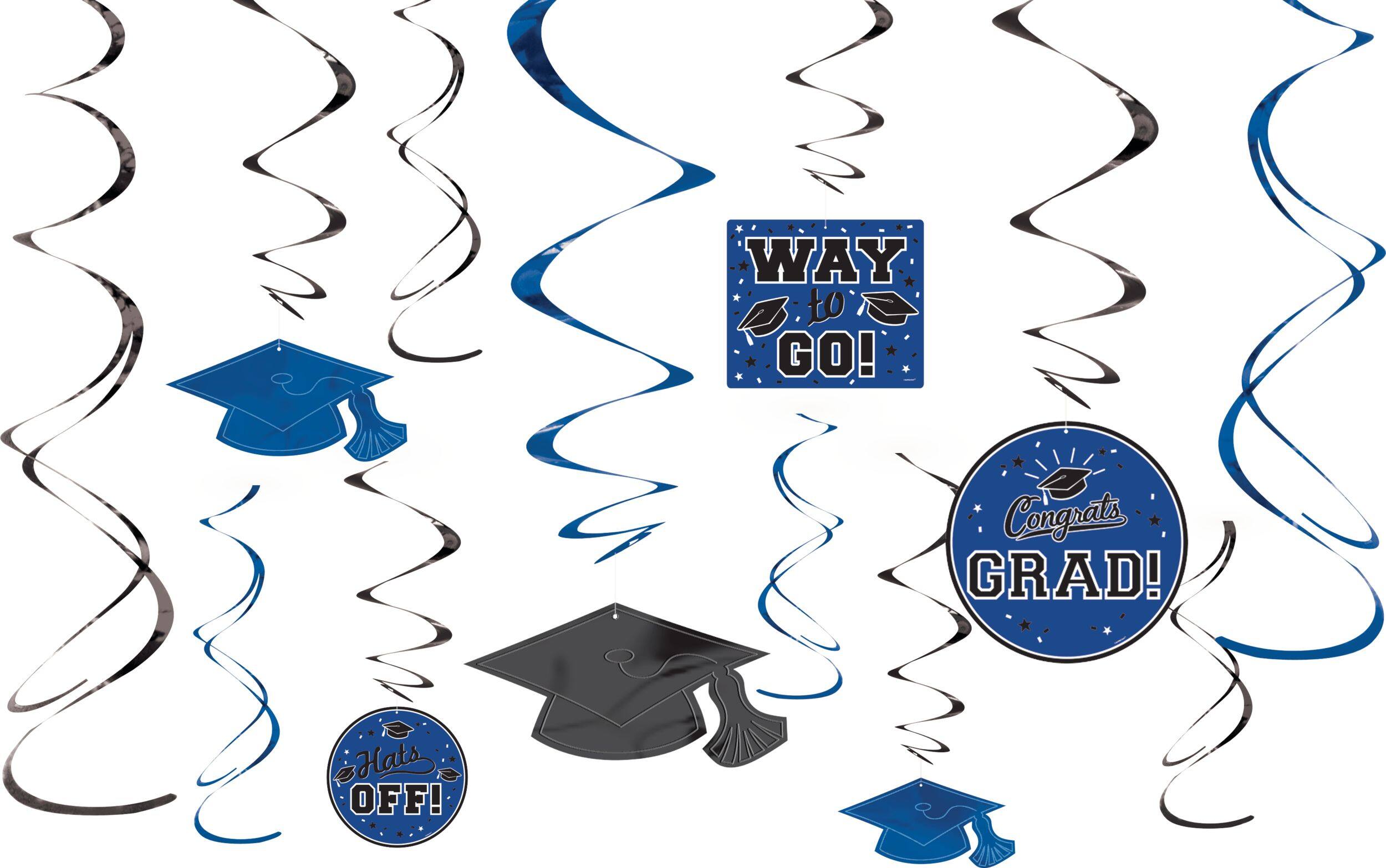 Graduation Swirl Decorations, 12-pc | Party City